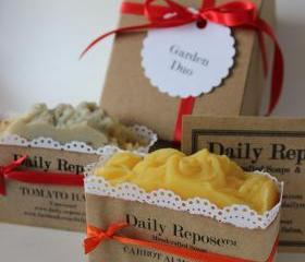 Garden Duo Soap Carrot Tomato Soaps Gift Set 100 Natural Vegan