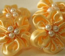 Satin Ribbon Flowers - 5 Pcs - 100% Handmade on Luulla