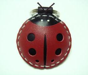 Penny The Ladybug Leather Keychain ( Red ) on Luulla
