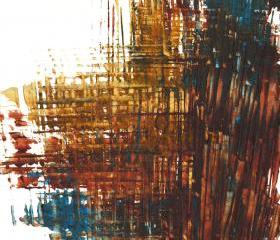 Contemporary Modern Painting - Abstract Art - Burnt Sienna - Blue And ...