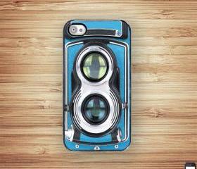 Vintage Blue Retro Camera Iphone 4 Iphone 4s Hard Case - Black Trim on ...