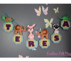 Felt Personalized Animal Name Banner - 6 Letters - For U.s & Canada on ...