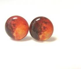 Mars - Solar System Stud Earrings - 10mm on Luulla