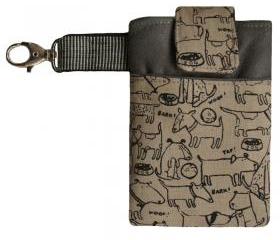 Cotton & Eco Suede Cell Phone Pouch, With Pocket And Velcro on Luulla