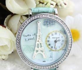 Polymer Clay Cartoon Rhinestones Romantic Paris Crystal Tower Retro ...