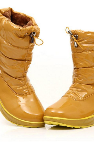 Fashion Warm Fur Tassel Snow Combat Boots on Luulla