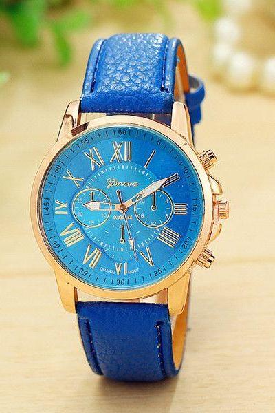 Time Watch Retro Quartz Watch Leather Band Unisex Wrist Watch For Men ...