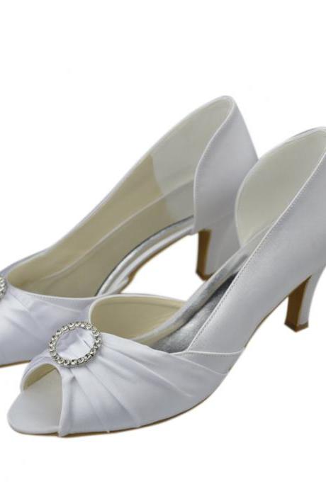 Luxuy Handmade Pearl Crystal Diamond Wedding Shoes White Bridal Dress ...