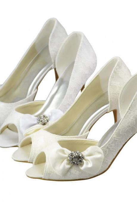 Luxuy Handmade Pearl Crystal Diamond Wedding Shoes White Bridal Dress ...
