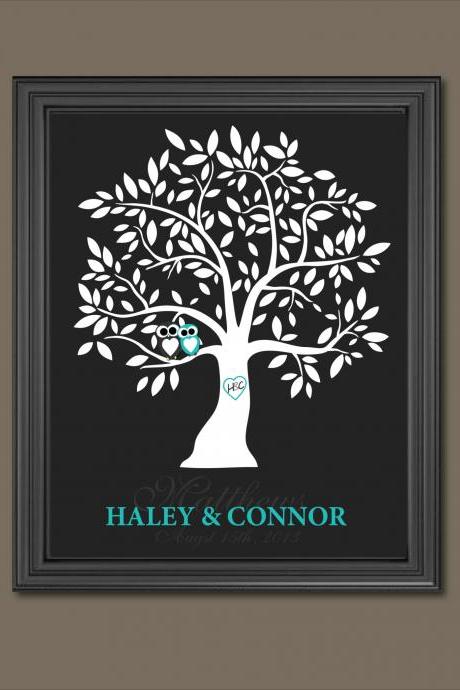 Custom Wedding Signature Tree 16x20 Holds 75 Signatures, Guestbook ...